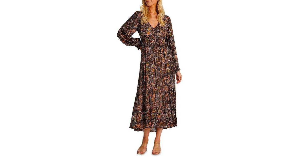 La Moda Clothing Woven Vacation Maxi Dress in Brown | Lyst