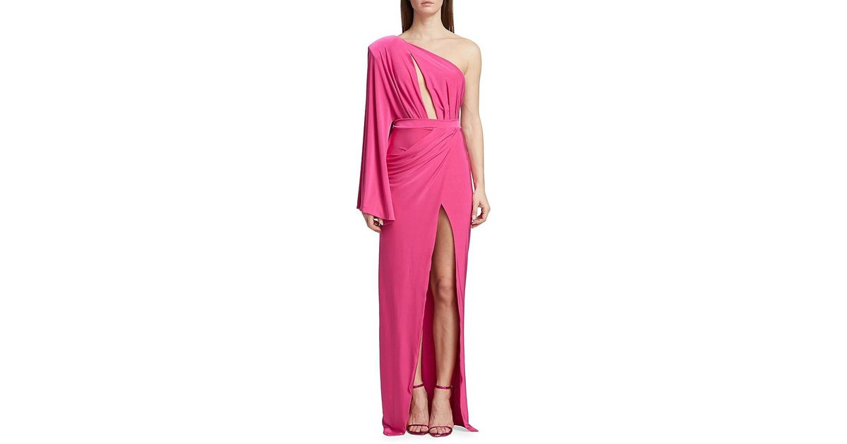 MICHAEL COSTELLO COLLECTION Ethan Cut-out Jersey Maxi Dress in Pink | Lyst