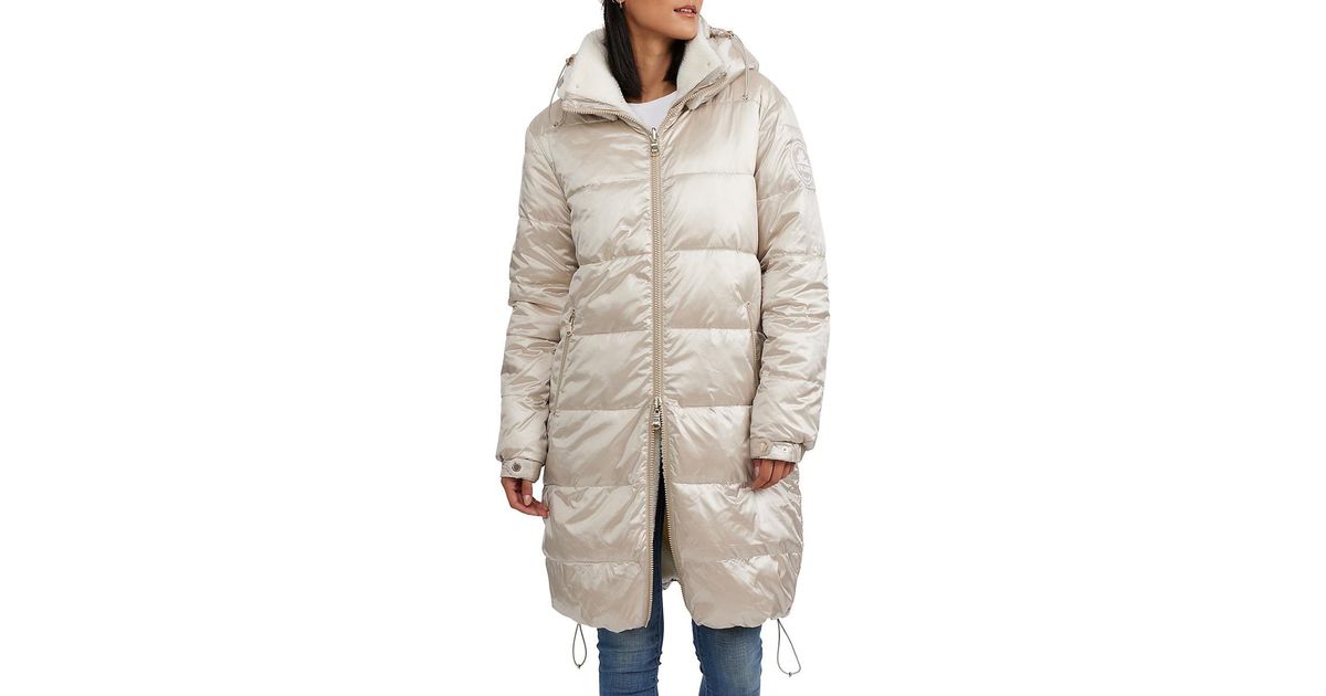 Pajar Alsephina Reversible Faux Shearling Puffer Jacket in Gray | Lyst