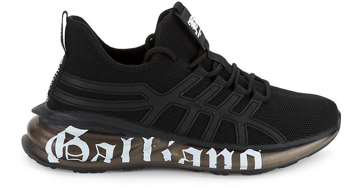John Galliano Logo Low-Top Running Sneakers in Black for Men | Lyst UK