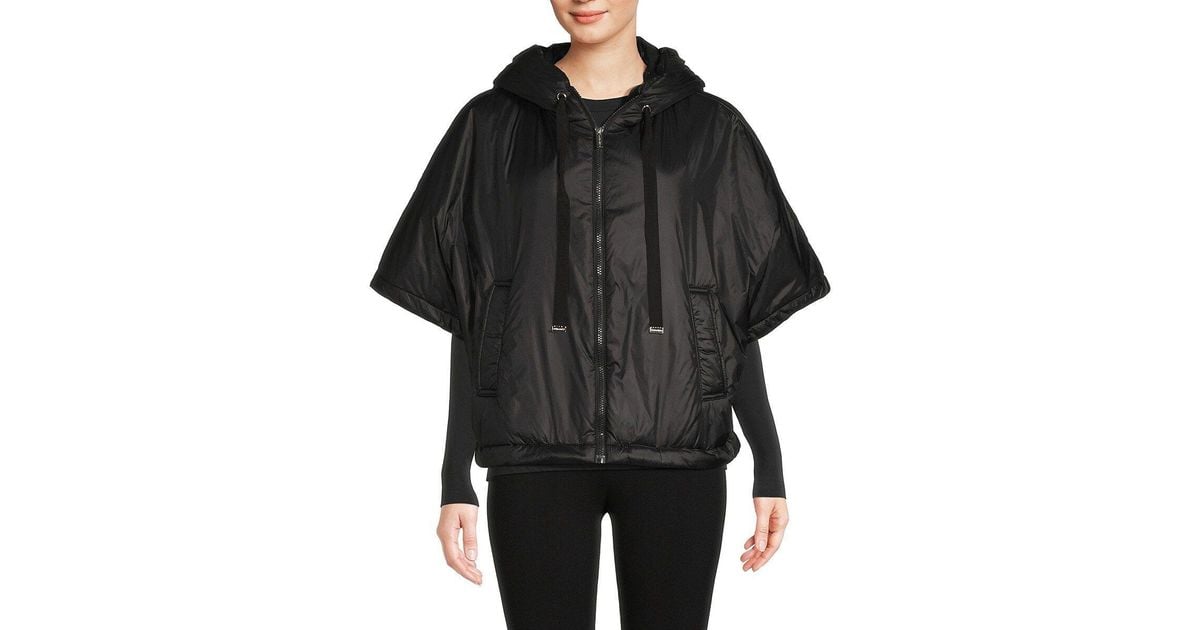 Calvin Klein Puffer Poncho in Black | Lyst
