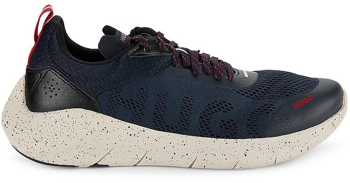HUGO Wayne Mesh Running Sneakers in Blue for Men | Lyst