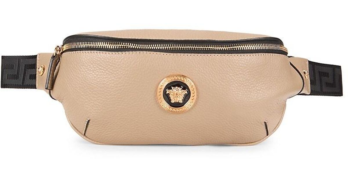 Versace Logo Belt Bag in Natural for Men | Lyst
