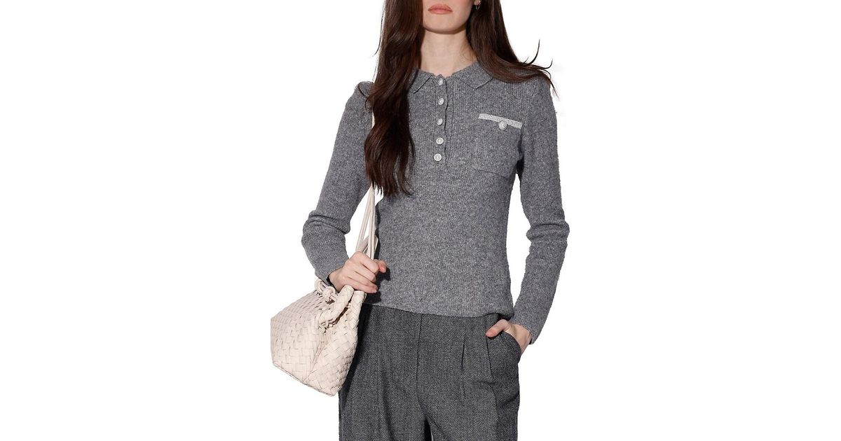 Walter Baker Barry Patch Pocket Polo Shirt in Grey | Lyst UK