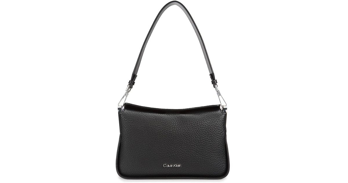 Calvin Klein Fay Demi Logo Shoulder Bag in White | Lyst
