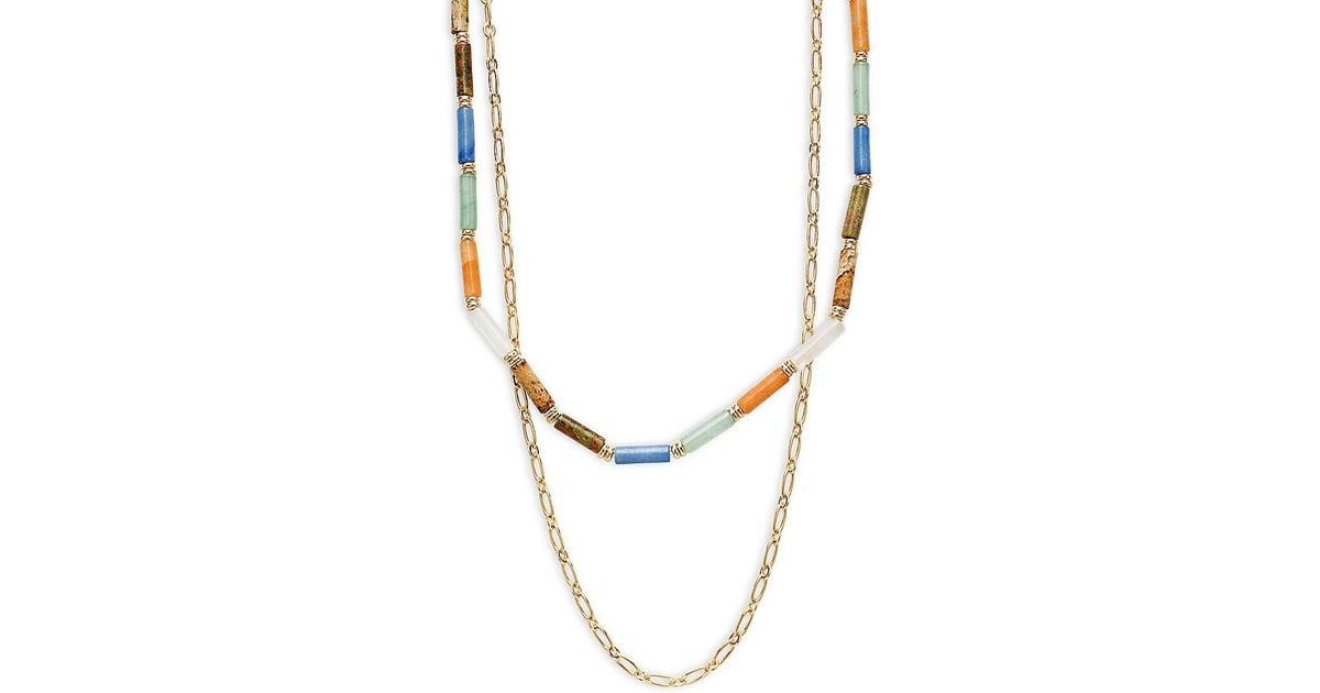 ROMA AND RAE Summer Luxe Multi Stone Layered Necklace in Metallic | Lyst
