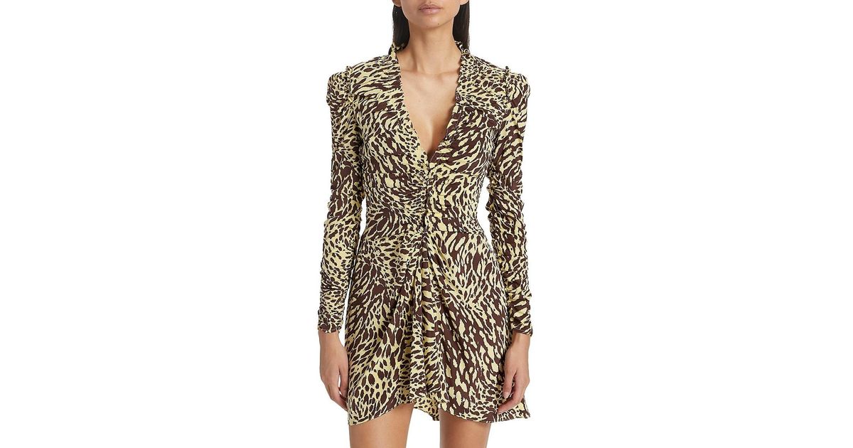 A.L.C. A. L.C. Marcie Animal-Print Silk-Blend Minidress | Lyst