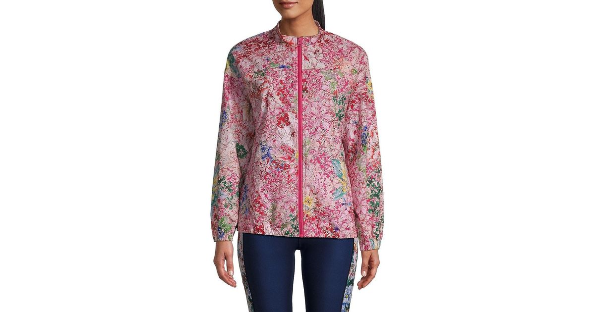 Johnny Was Frame Eyelet Performance Jacket in Red | Lyst