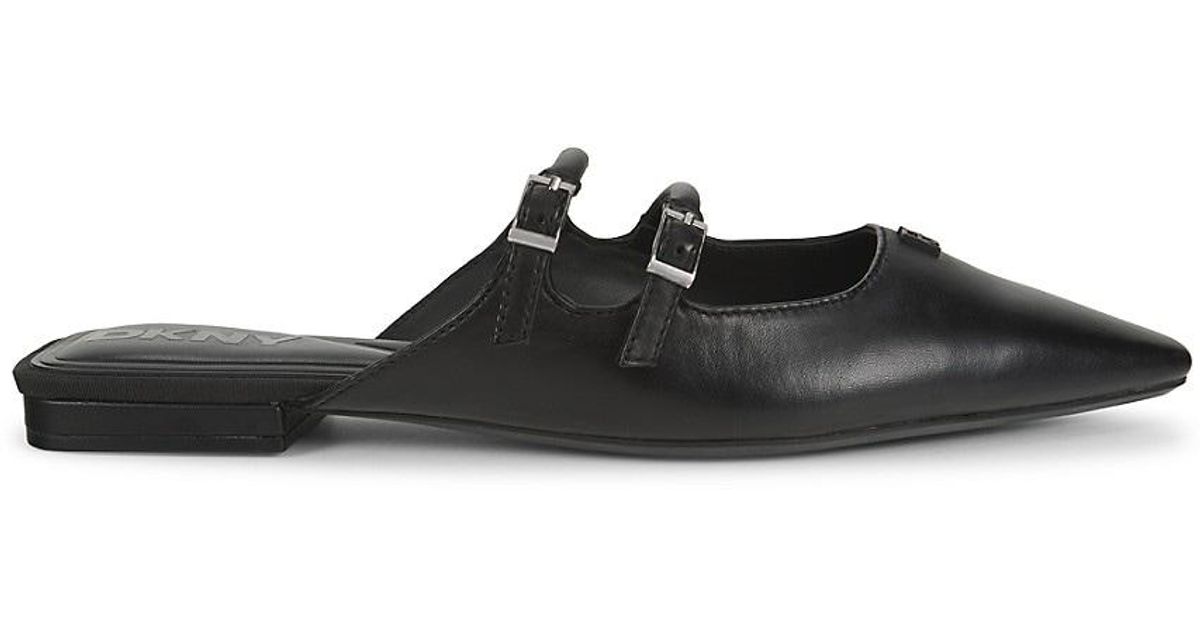 DKNY Cahana Leather Mary Jane Mules in Black | Lyst UK