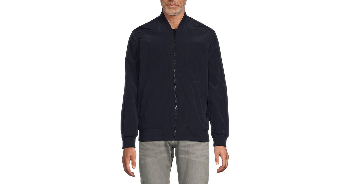 Slate & Stone Baseball Collar Bomber Jacket in Blue for Men | Lyst