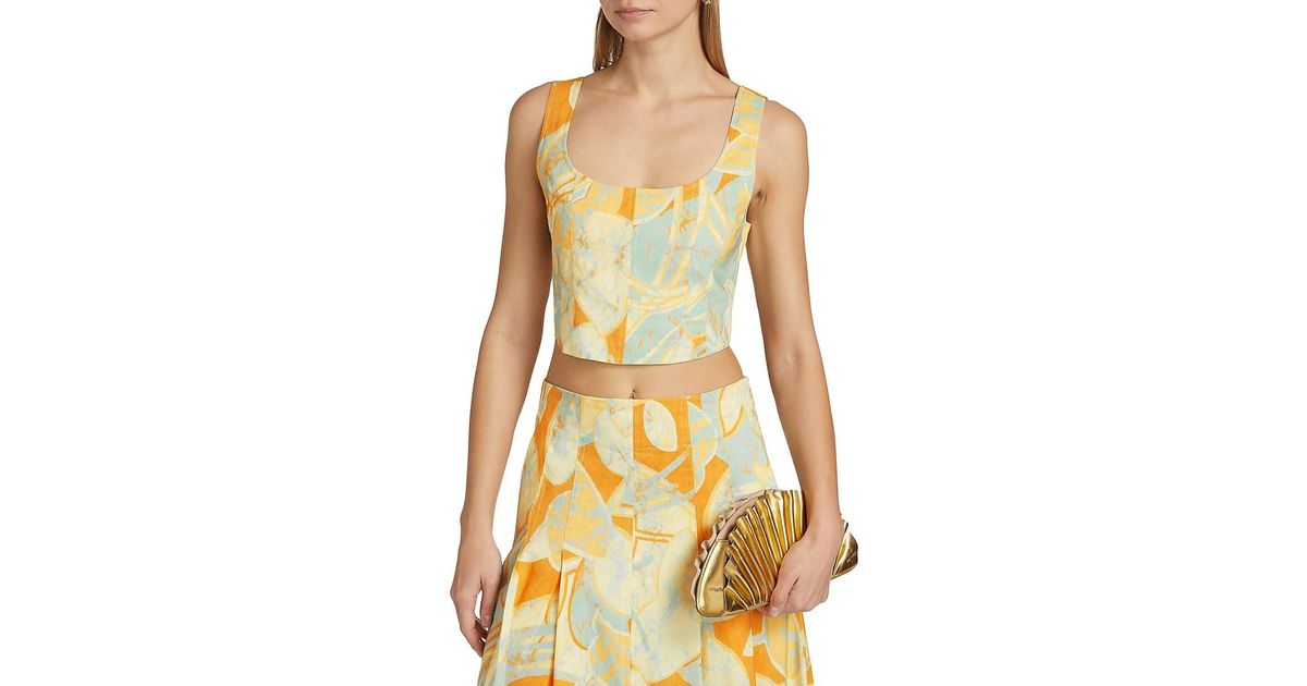 A.L.C. A. L.C. Isabel Sea Glass Crop Top in Yellow | Lyst UK