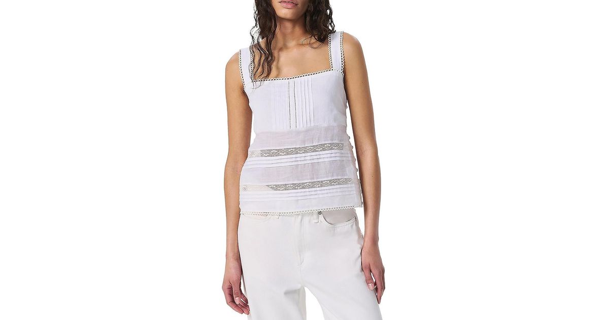 Rag & Bone Viviana Eyelet Lace Tank in White | Lyst UK