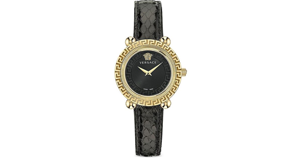 Versace Greca Twist Stainless Steel & Leather Strap Watch/35Mm in ...