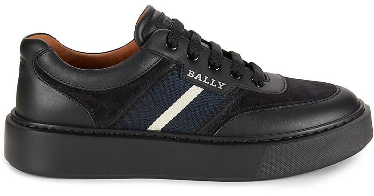 Bally Cruise Platform Low Top Leather Sneakers in Black for Men | Lyst