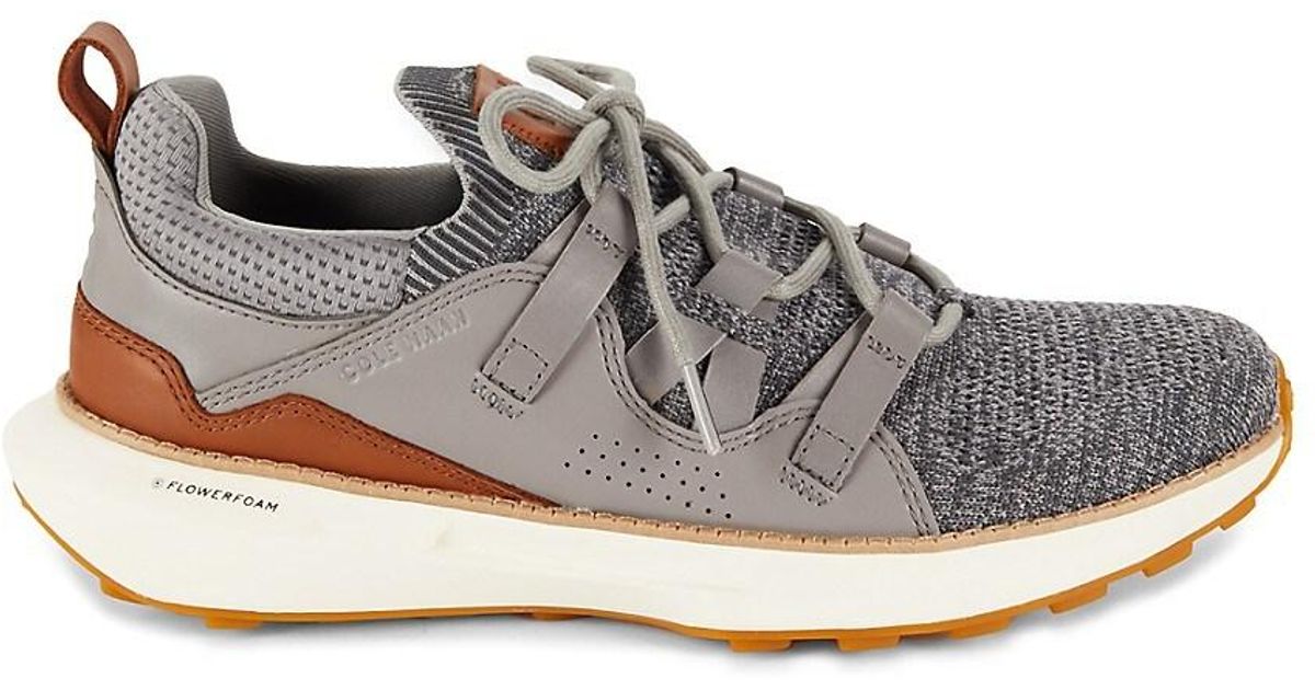 Cole Haan Grand Motion Leather Low Top Sneakers in Gray for Men | Lyst