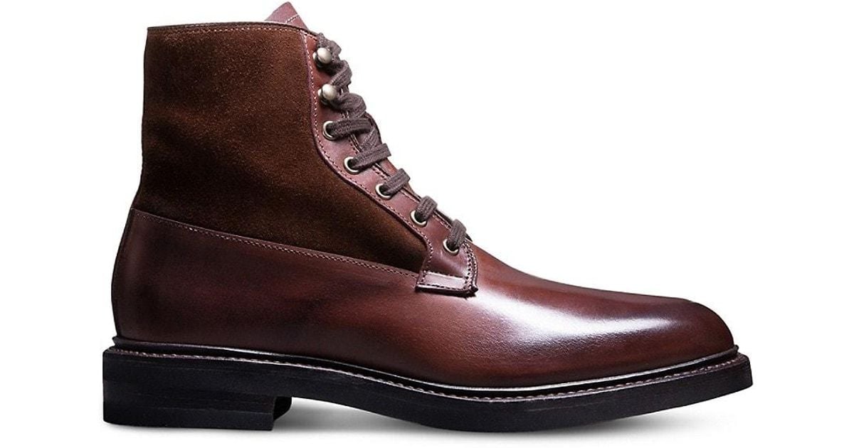 Allen Edmonds Dain Leather Ankle Boots in Brown for Men | Lyst
