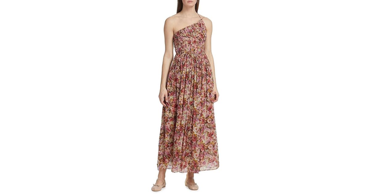 Doen Felicity Silk Floral Midi-Dress | Lyst