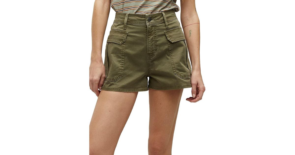 Veronica Beard Mallory Cotton Twill Utility Shorts in Green | Lyst