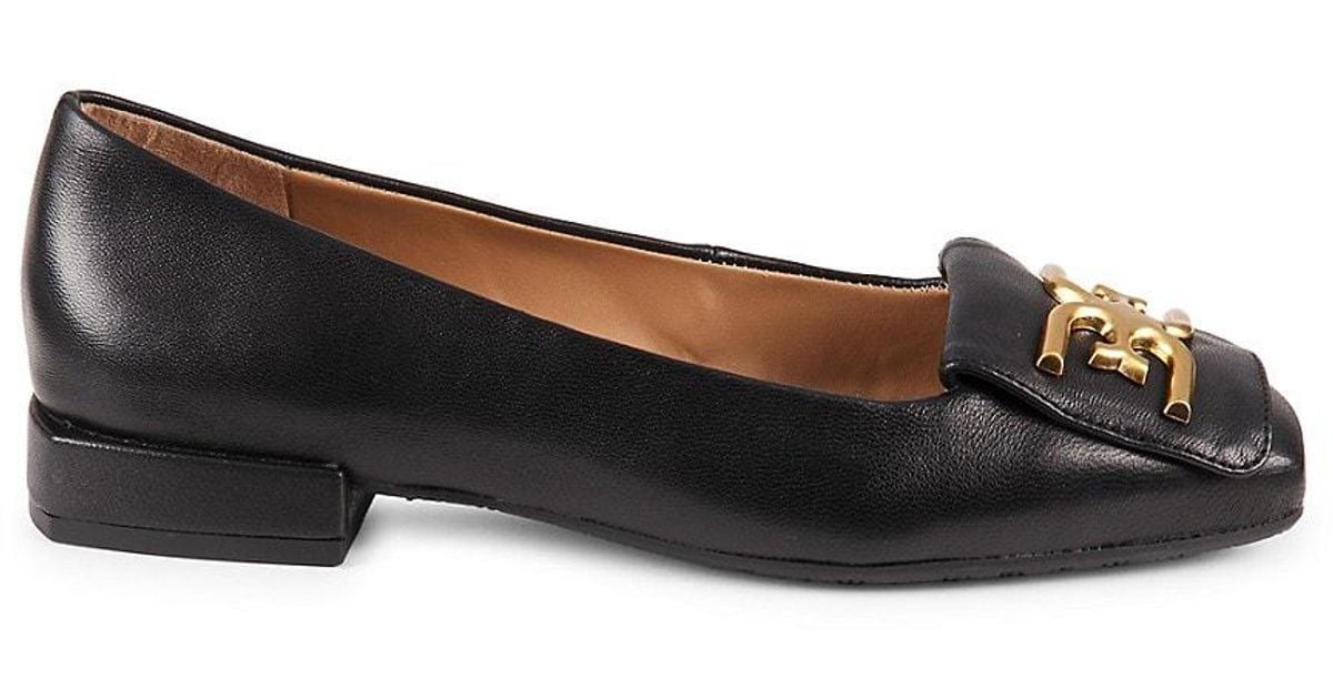 Sam Edelman Emina Leather Flat Pumps in Black | Lyst Canada