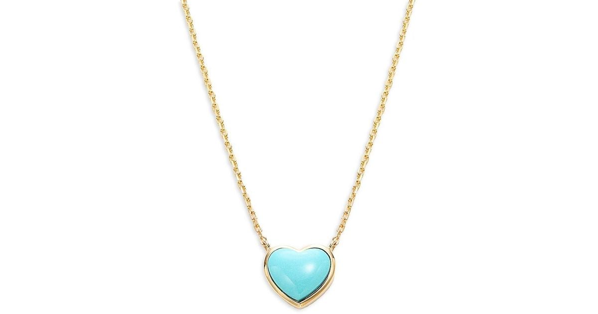 Effy 14K & Heart Shape Pendant Necklace in Blue | Lyst