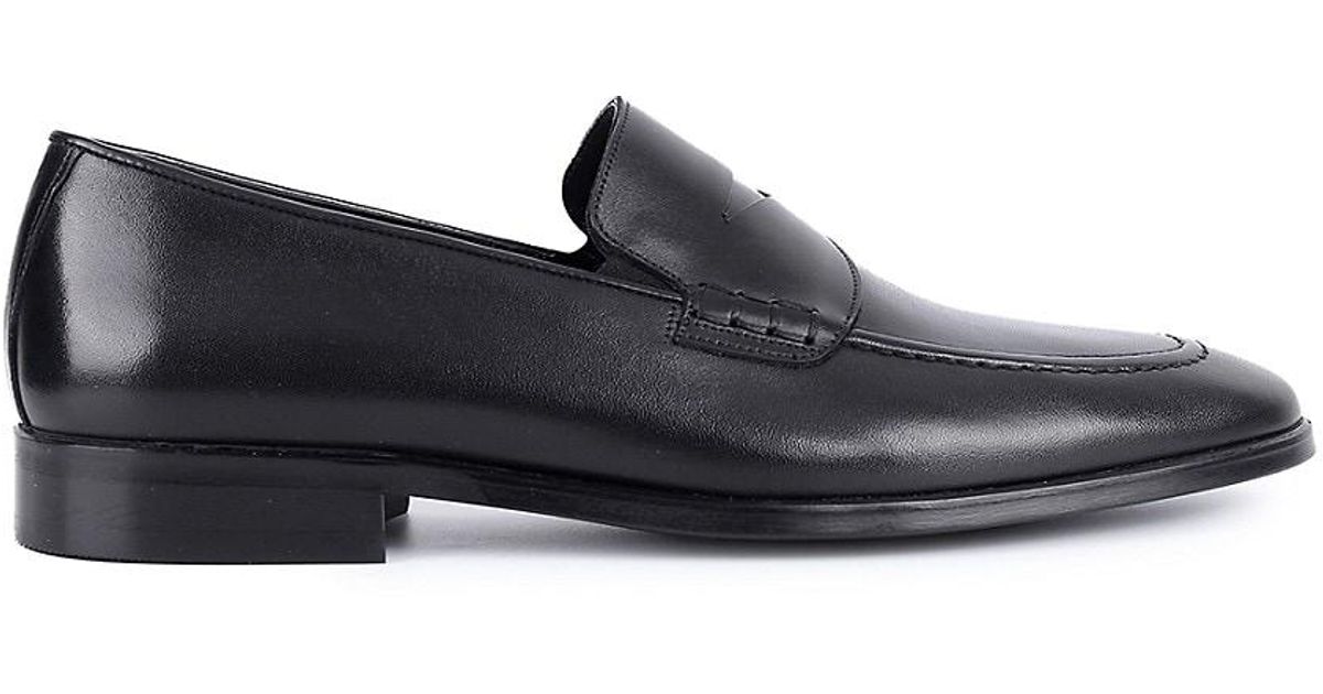 VELLAPAIS Fulton Leather Penny Loafers in Black for Men | Lyst