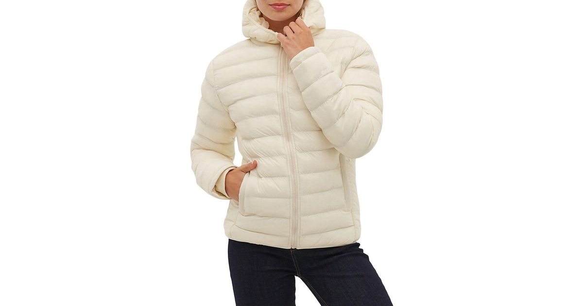 Bench Hooded Puffer Jacket in Natural | Lyst