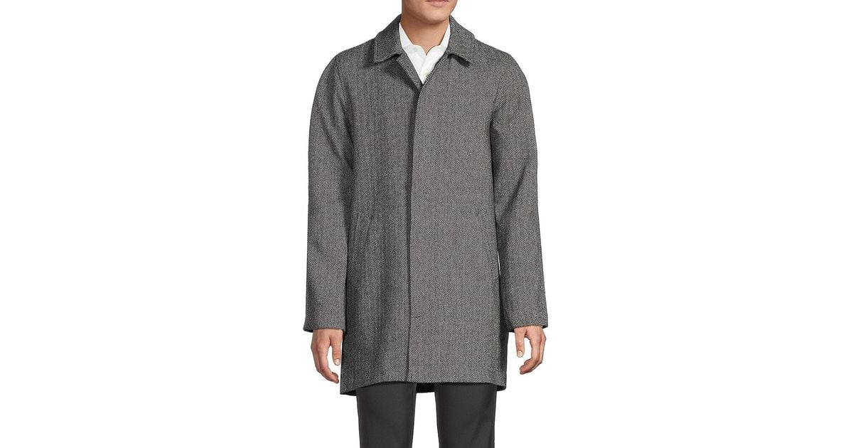 Slate & Stone Herringbone Wool Blend Coat in Gray for Men | Lyst