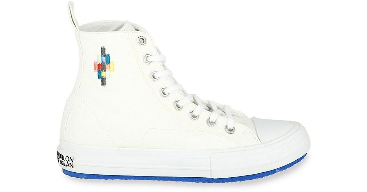 Marcelo Burlon Logo High Top Sneakers in White for Men | Lyst