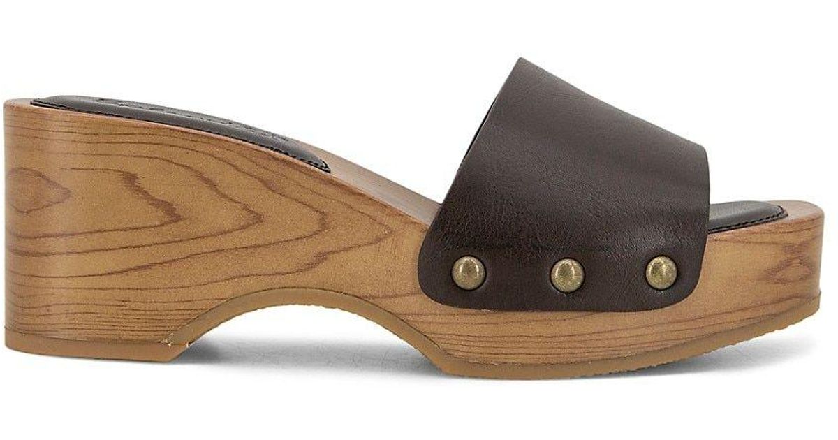 Splendid Platform Wood Sandals in Brown | Lyst