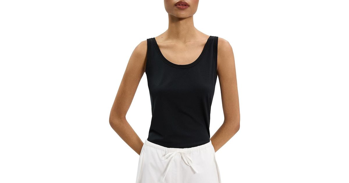 Theory Scoopneck Slim Tank in Black | Lyst UK
