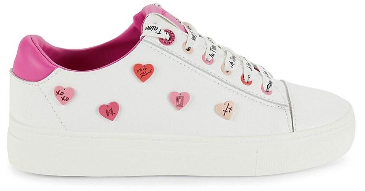 Karl Lagerfeld Cate Heart Low Top Sneakers in Pink | Lyst UK