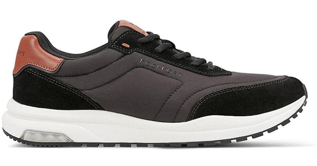 Rockport Dmx Brock Colorblock Leather Sneakers in Black for Men | Lyst UK