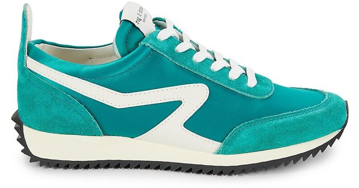 Rag & Bone Retro Runner Suede Sneakers in Natural | Lyst