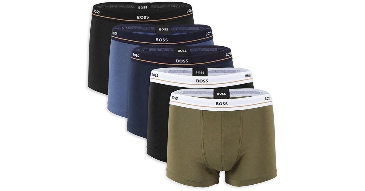 BOSS 5-pack Assorted Logo Trunks in Blue for Men | Lyst