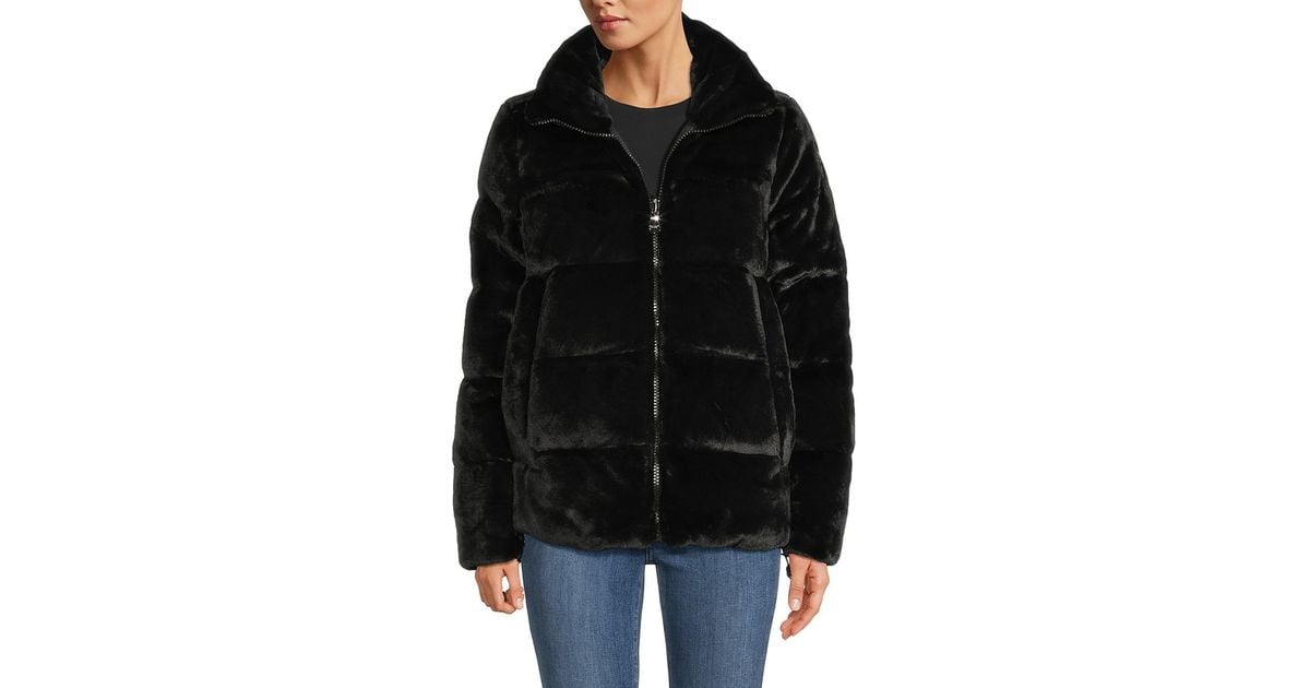 Pajar Faux-Fur Reversible Puffer Jacket in Black | Lyst UK