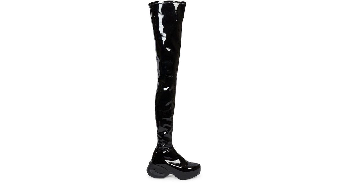 Givenchy Latex Over Knee Platform Boots in Black | Lyst