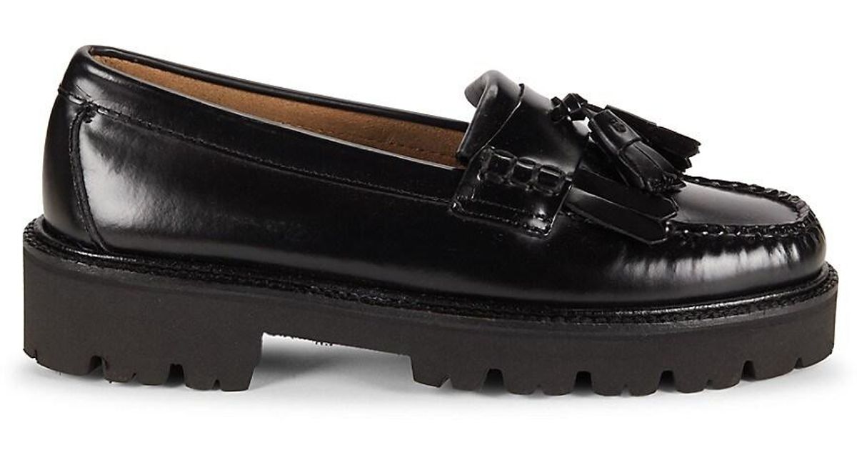 G.H. Bass & Co. G. H. Bass Esther Leather Tassel Loafers in Black | Lyst