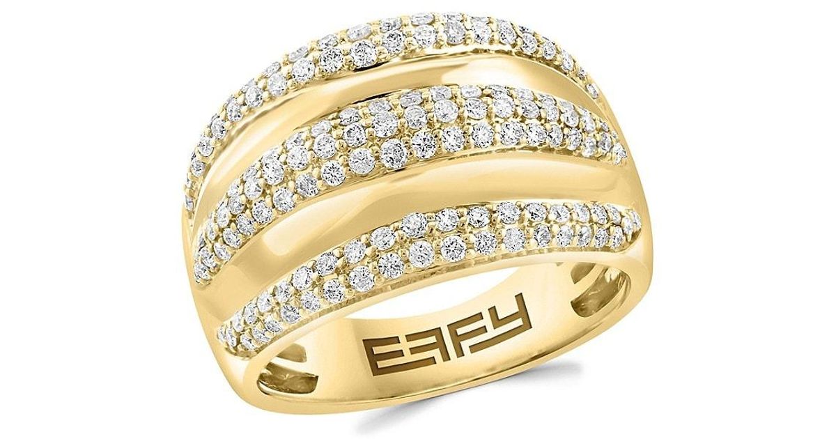 Effy 14K & 0.77 Tcw Diamond Ring in Metallic | Lyst