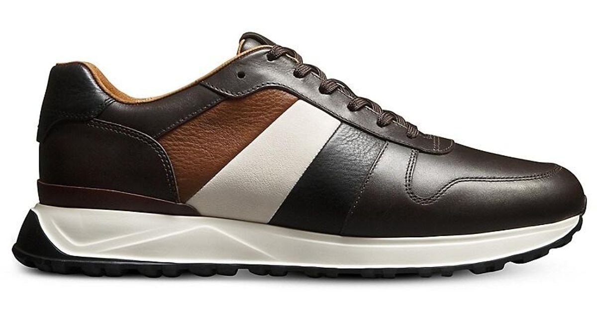 Allen Edmonds Lawson Colorblock Leather Sneakers in Brown for Men | Lyst