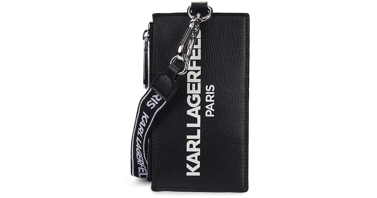 Karl Lagerfeld Maybelle Charm Card Case Wallet in Black | Lyst