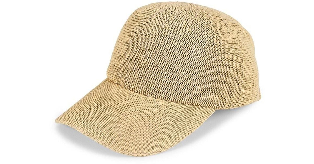 Bruno Magli Woven Baseball Cap in Natural for Men | Lyst