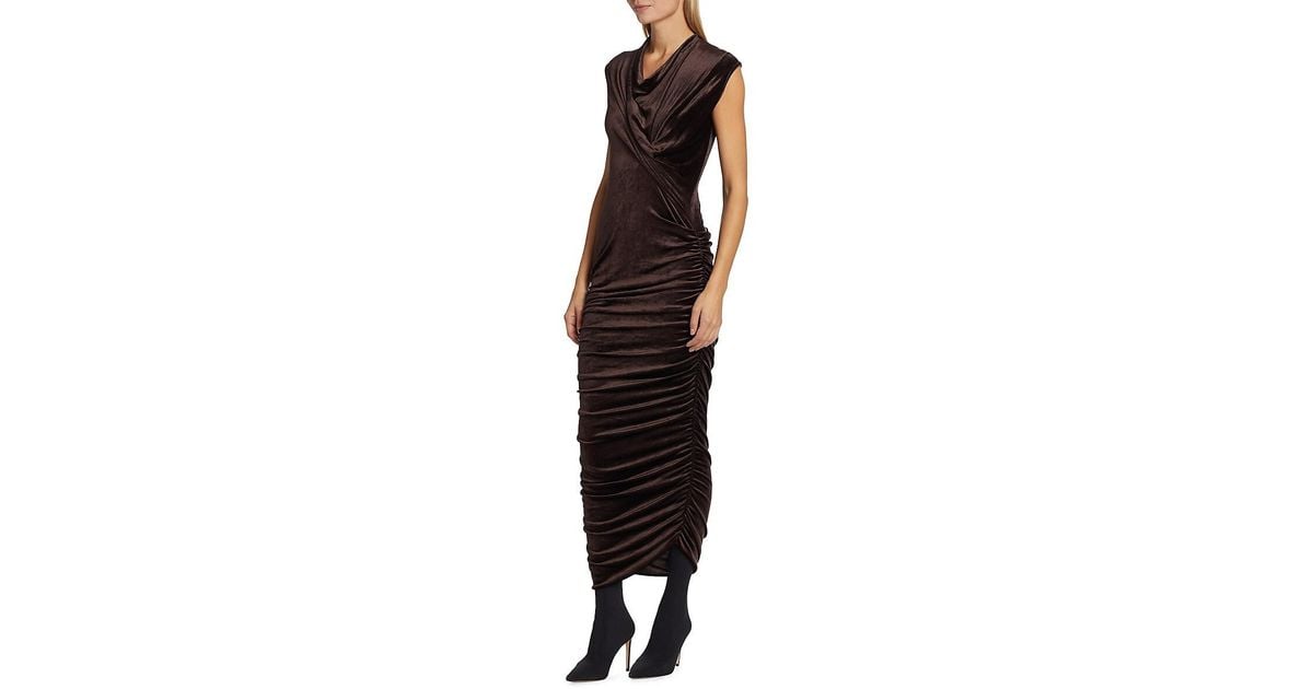 Rick Owens Lilies Brooke Velvet Dress in Black | Lyst
