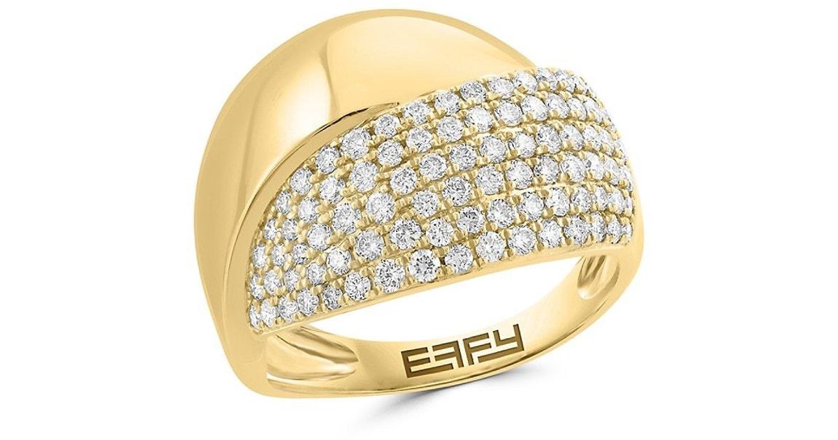 Effy 14K & 0.97 Tcw Diamond Ring in Metallic | Lyst