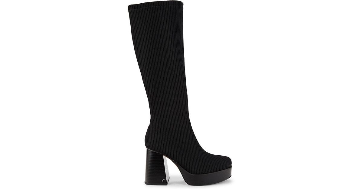 Circus by Sam Edelman Simone Ribbed Knee High Boots in Black | Lyst