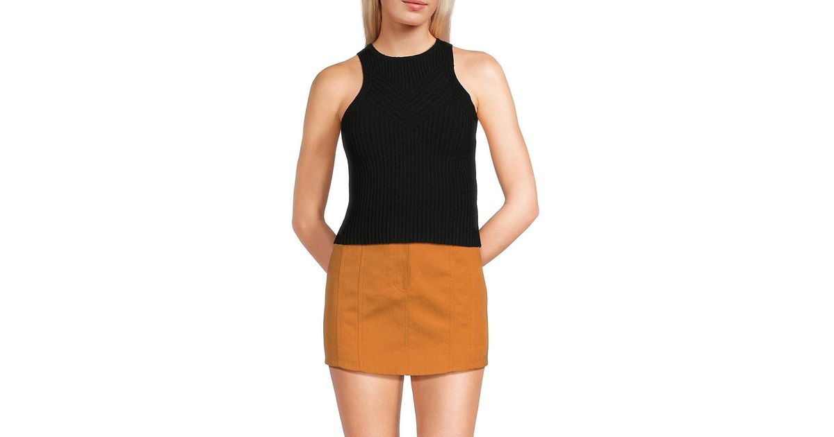 A.L.C. A. L.C. Lucy Ribbed Crop Top in Black | Lyst