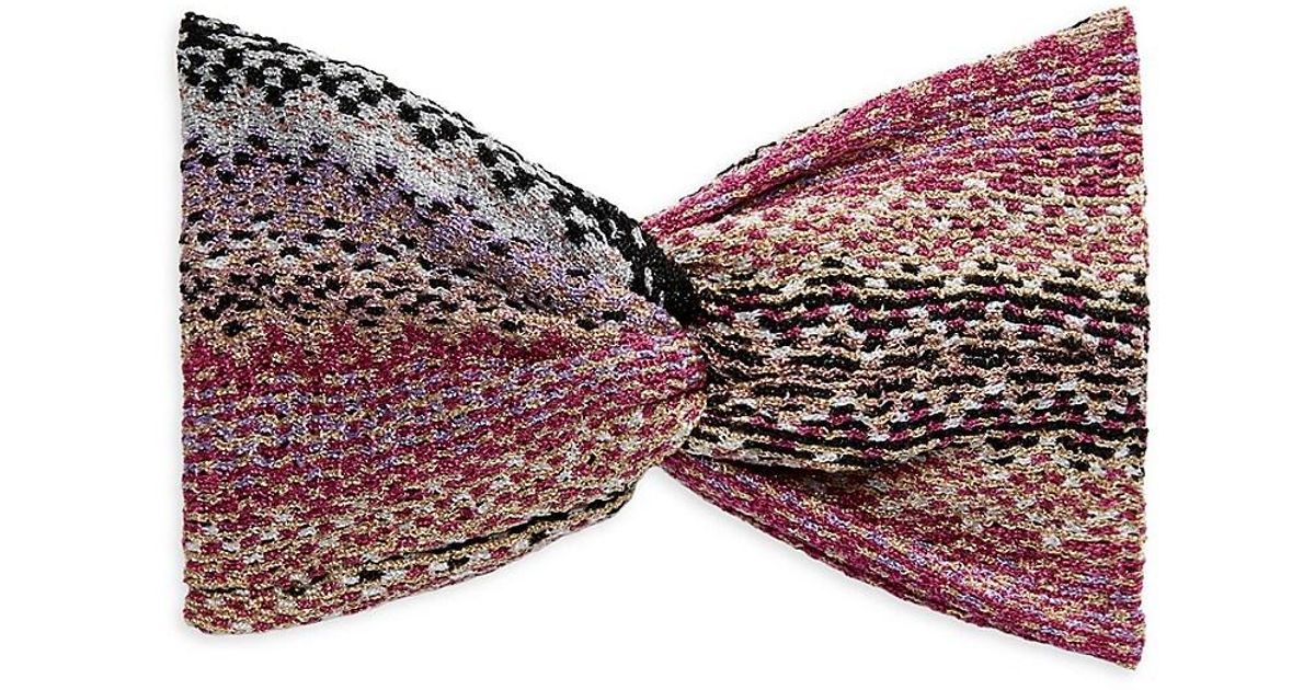 Missoni Chevron Twist-Front Knit Headband in Red | Lyst UK