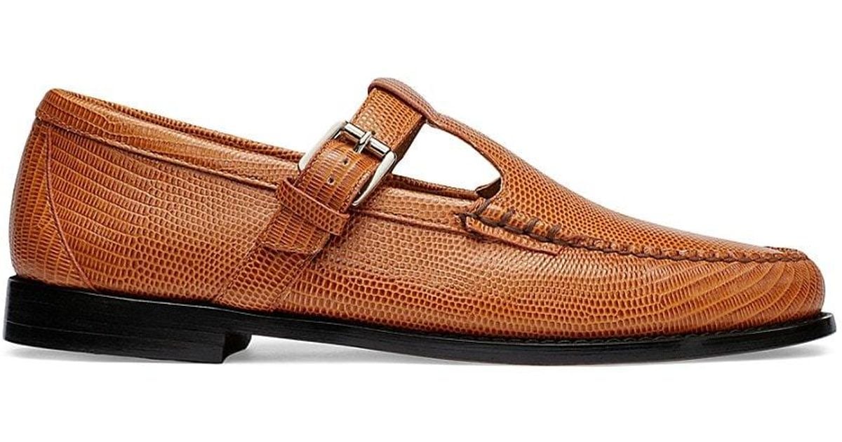 G.H. Bass & Co. G. H. Bass Mary Jane Weejun Lizard-Embossed Leather ...