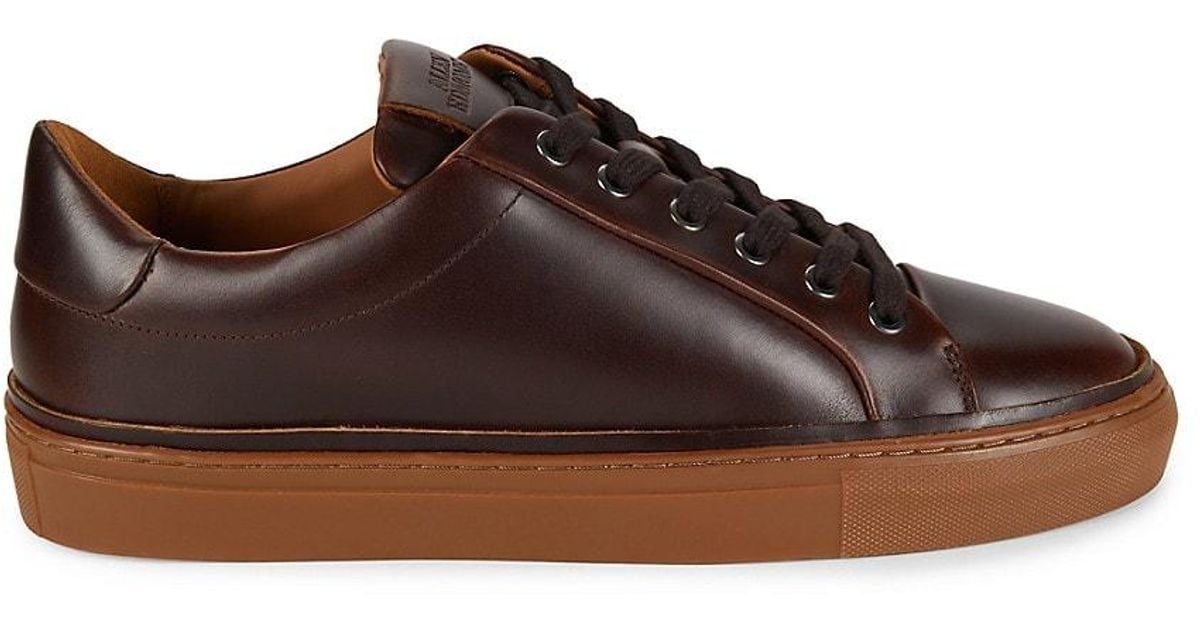 Allen Edmonds Flynn Leather Low Top Sneakers in Brown for Men | Lyst