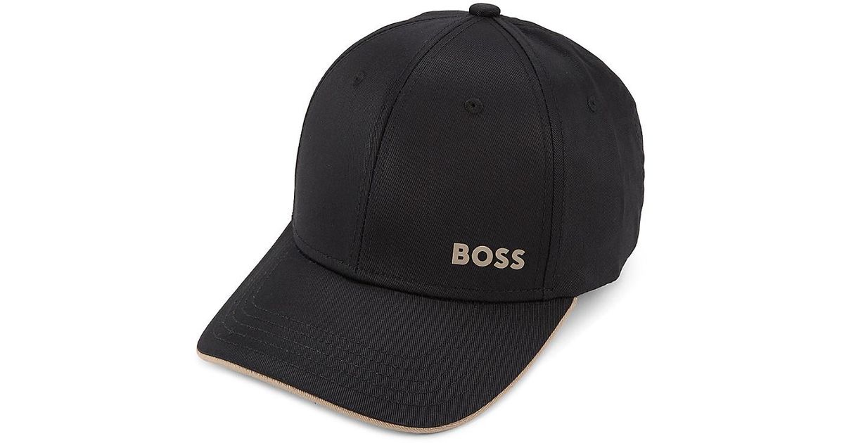 BOSS Logo Twill Baseball Cap in Black for Men | Lyst