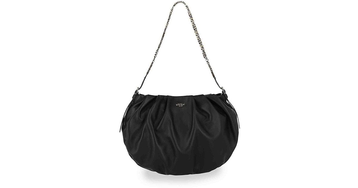 Moschino Mini Logo Lettering Shoulder Bag in Black | Lyst